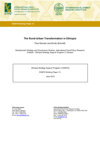 The rural-urban transformation in Ethiopia