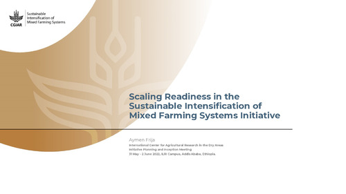 Scaling Readiness in the Sustainable Intensification of Mixed Farming ...