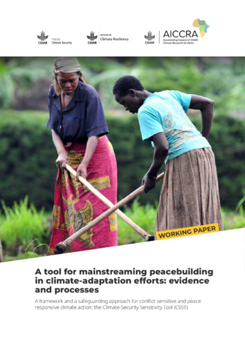A tool for mainstreaming peacebuilding in climate-adaptation efforts ...