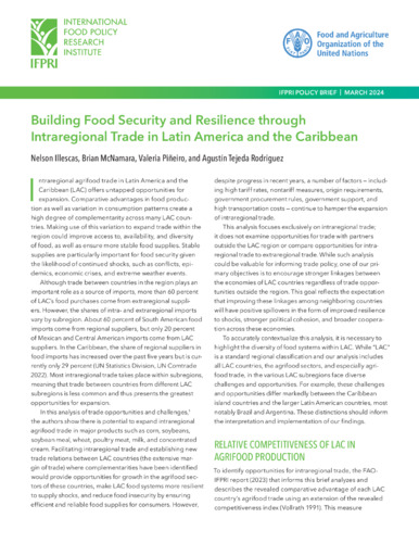 Building food security and resilience through intraregional trade in ...