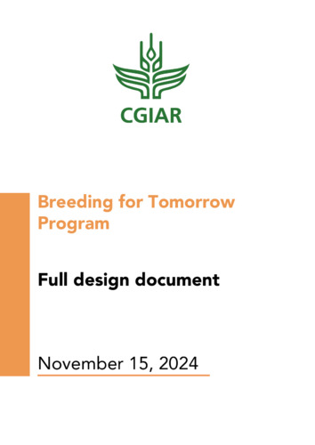 Breeding for Tomorrow Program: Full design document
