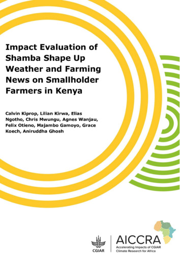 Impact evaluation of shamba shape up weather and farming news on ...